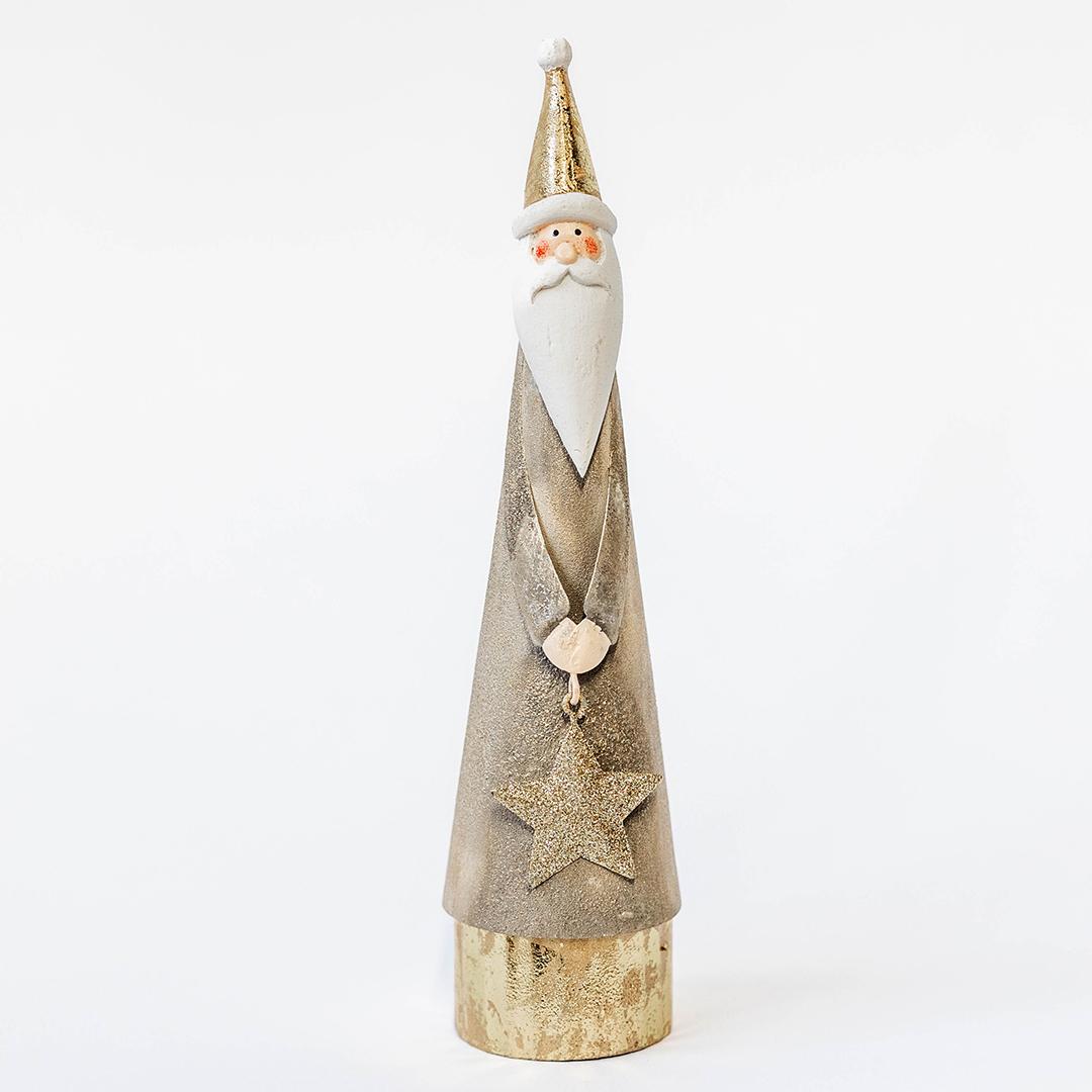 Golden Metal Santa with Star - Christmas Decor - Vibestyle.ca – VIBESTYLE